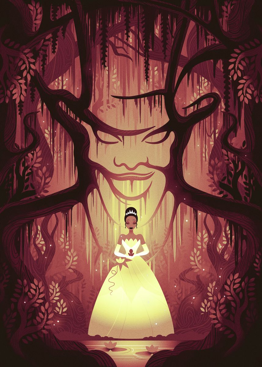 'Tiana Dark Bayou' Poster, picture, metal print, paint by Disney ...