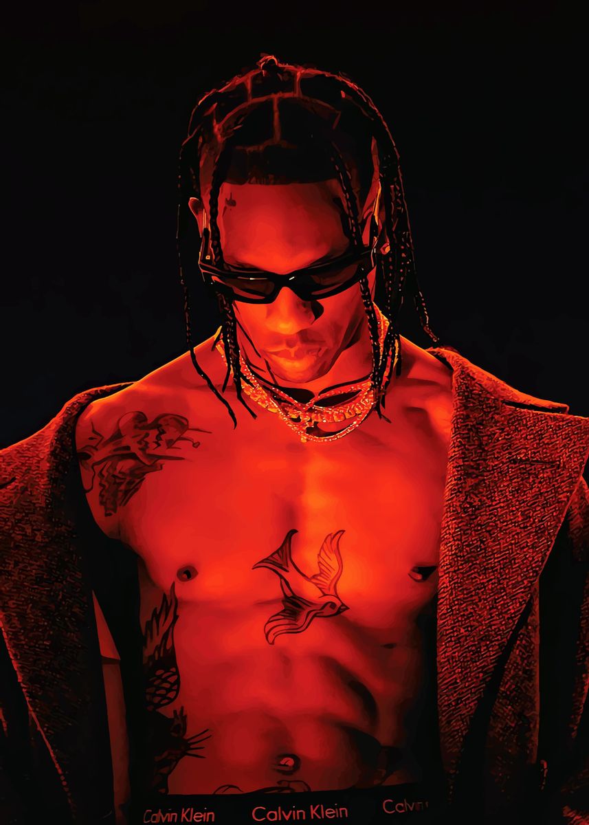 'Travis Scoot' Poster, picture, metal print, paint by Charlotta Reina ...