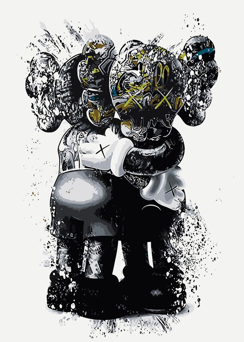 'Kaws Hug' Poster, picture, metal print, paint by BB Creative | Displate