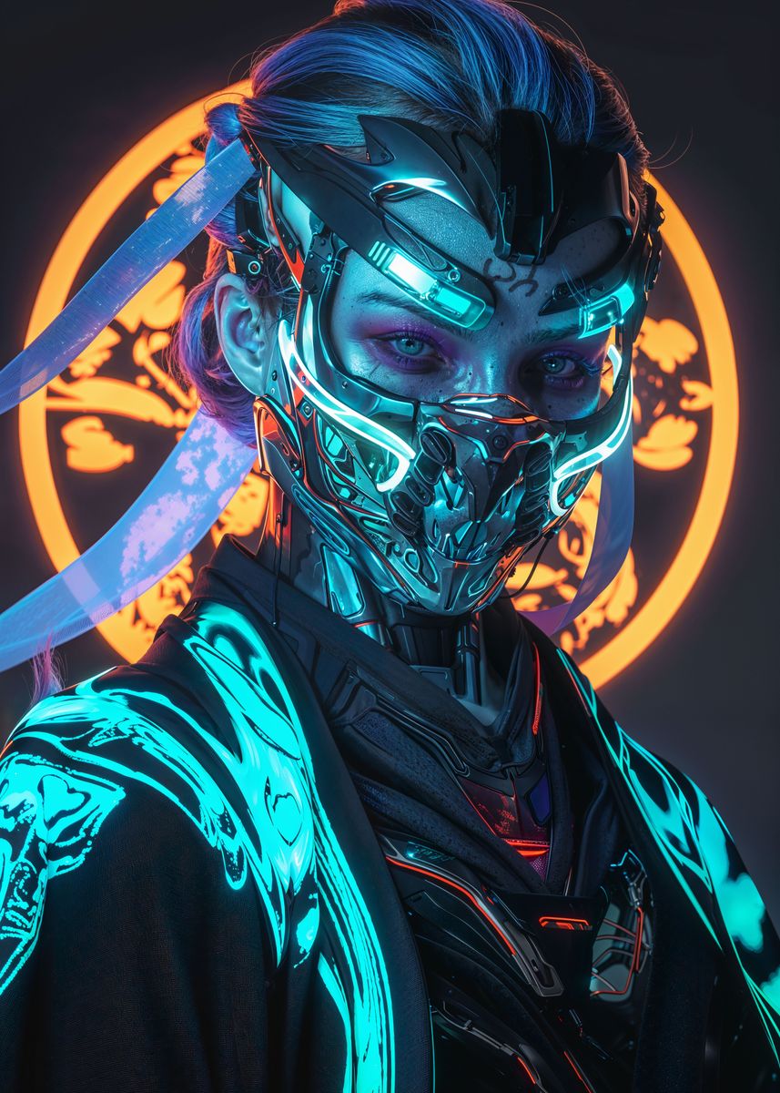 'NEON NINJA' Poster, picture, metal print, paint by ImaginaryConnection ...