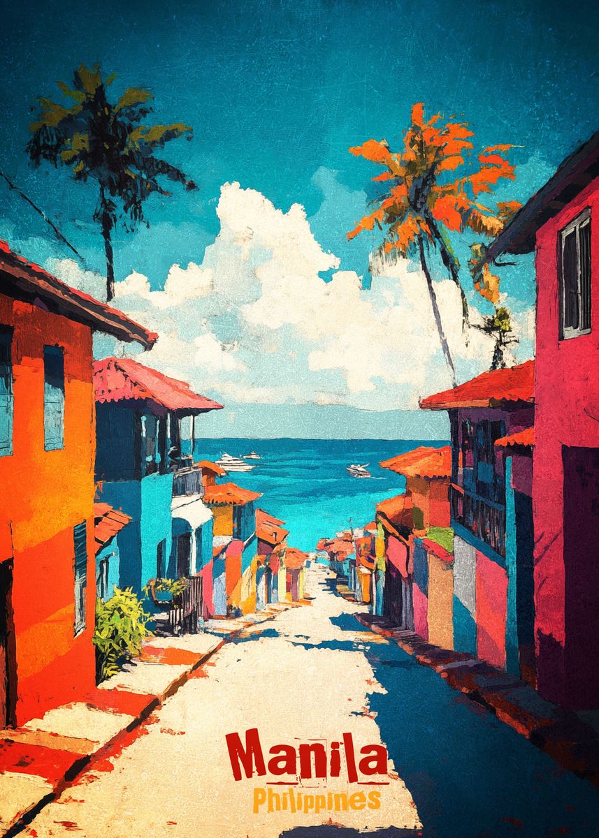 'Manila Art Poster' Poster, picture, metal print, paint by Mehdi | Displate