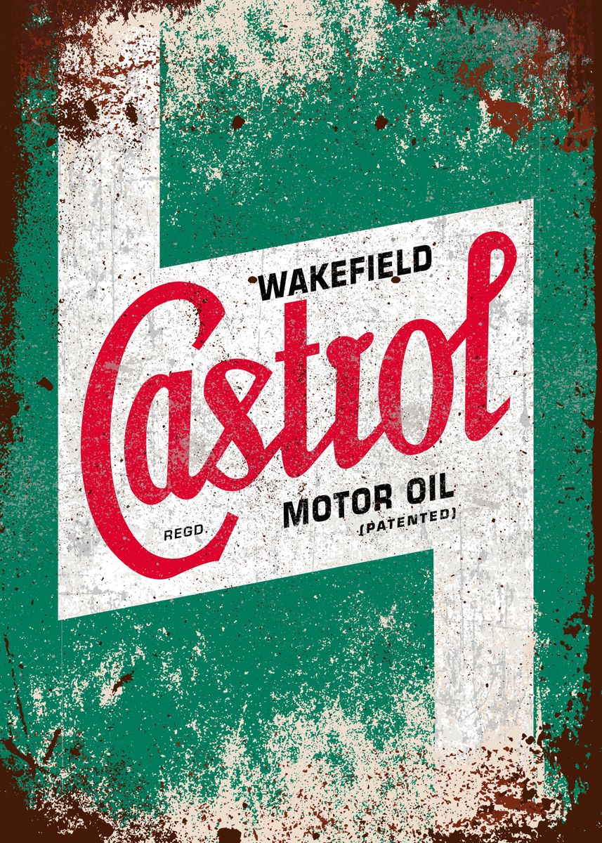 'Castrol 1946 oil sign' Poster, picture, metal print, paint by great ...