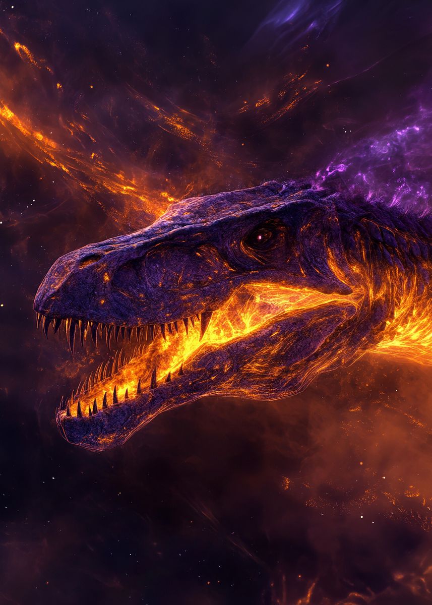 'Dark Mosasaurus Dinosaur' Poster, picture, metal print, paint by ...