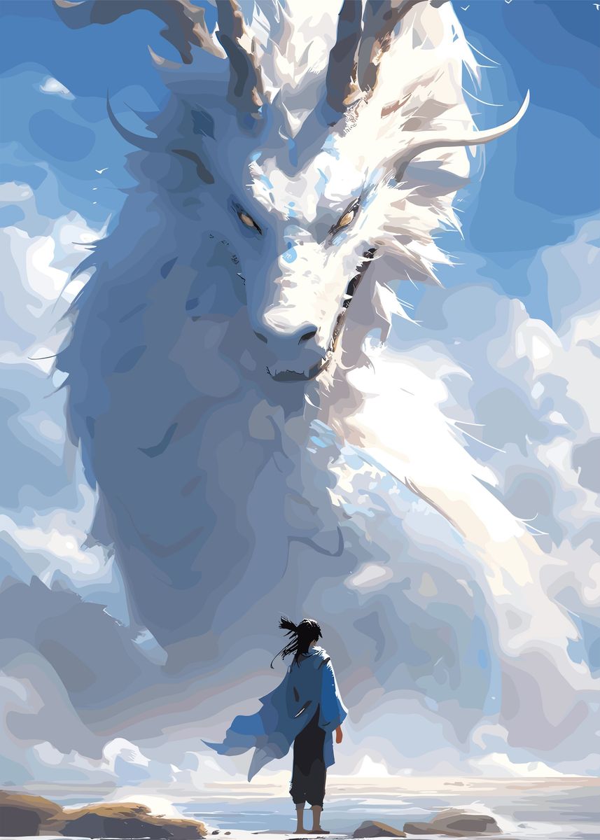 'White Dragon' Poster, picture, metal print, paint by Gomes Leonard ...