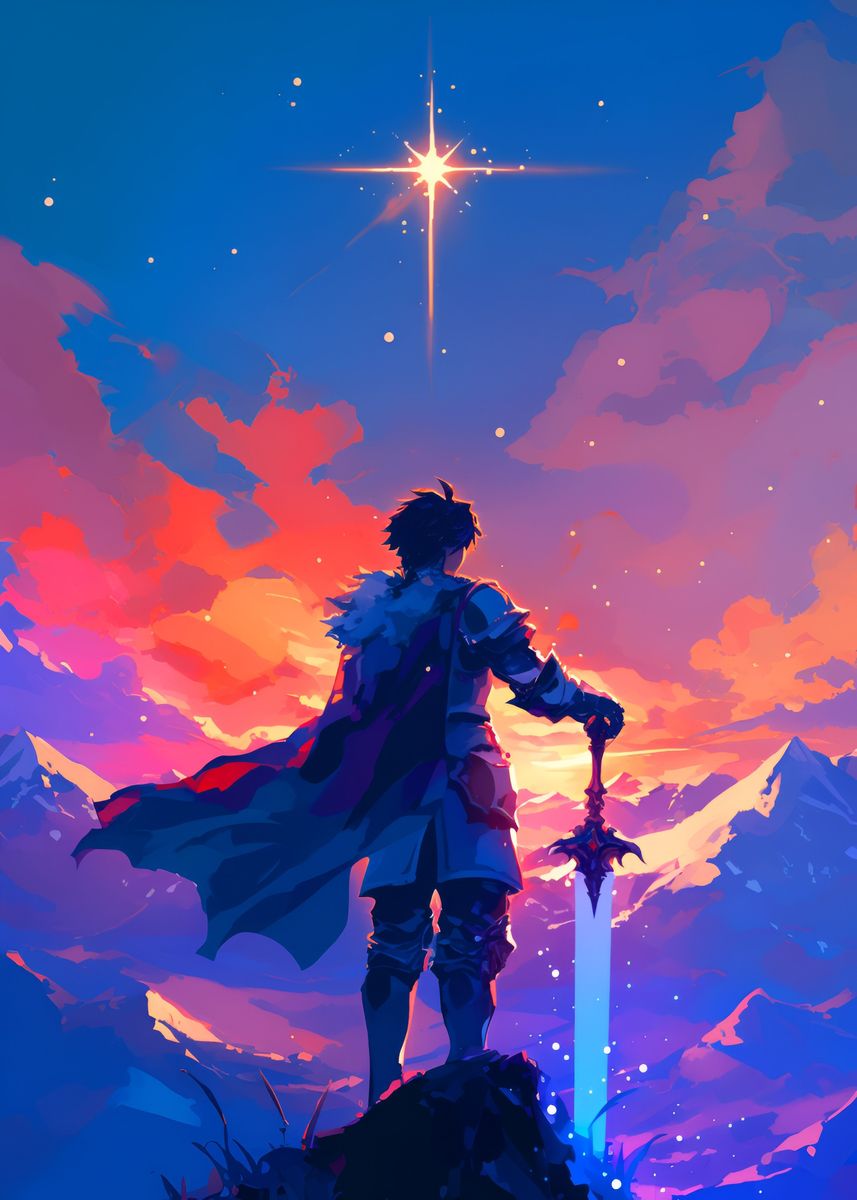 'Star Knight Paladin Hero' Poster, picture, metal print, paint by ...