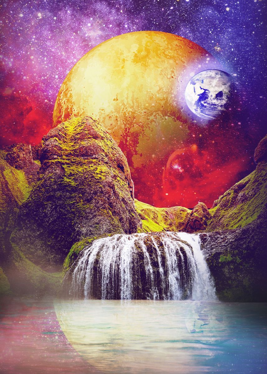 'star waterfall' Poster, picture, metal print, paint by Bonilla ...