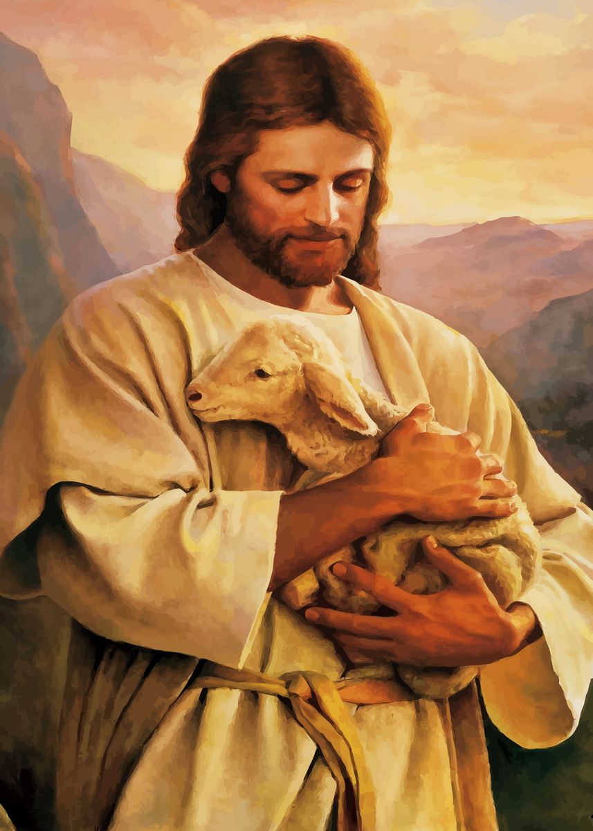 'Jesus the good Shepherd' Poster, picture, metal print, paint by ...