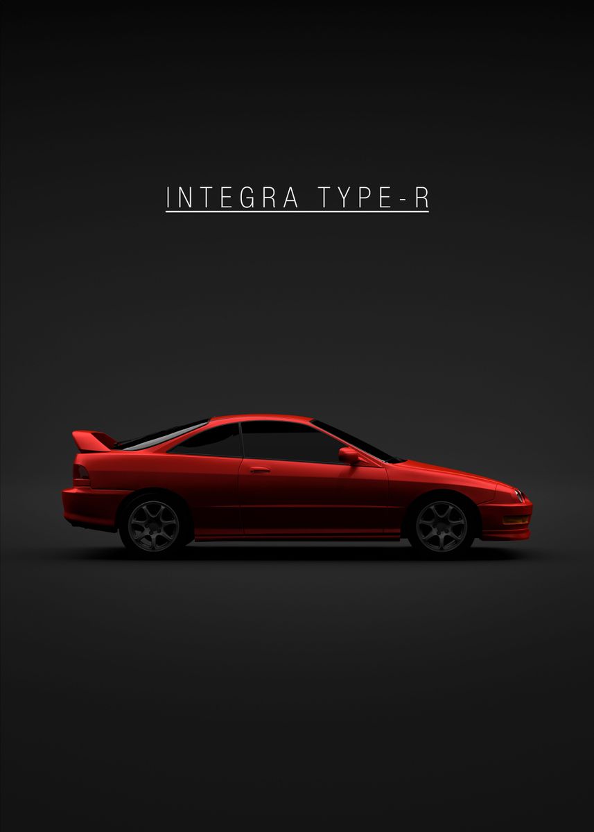 'Red Acura Integra Type R ' Poster, picture, metal print, paint by 21 ...