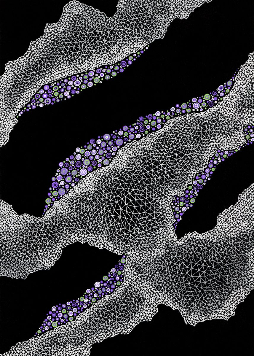 'Celestial Threads' Poster, picture, metal print, paint by Vira Shalimova | Displate