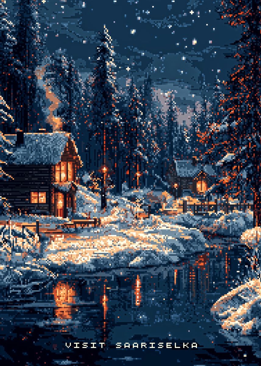 'Visit Finland Saariselka' Poster, picture, metal print, paint by Brian ...