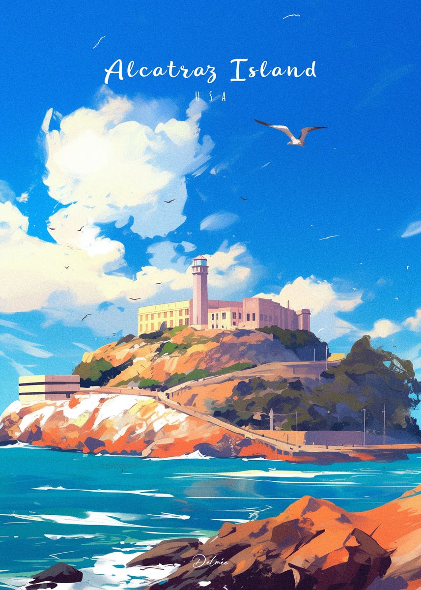 'Alcatraz Island' Poster, picture, metal print, paint by ChillinTurtles ...