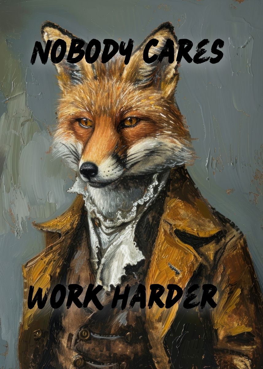 'Nobody cares work harder' Poster, picture, metal print, paint by Kerry ...