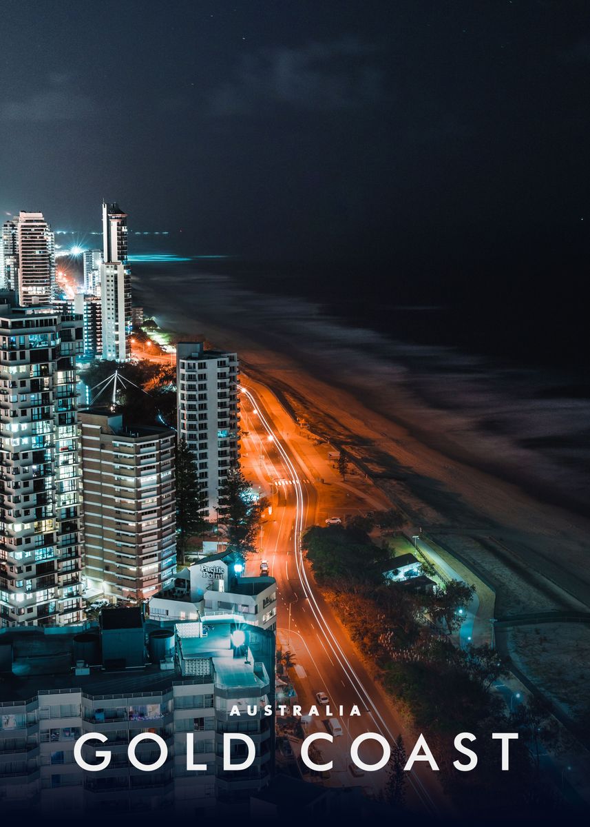 'Gold Coast Australia' Poster, picture, metal print, paint by Oneil ...