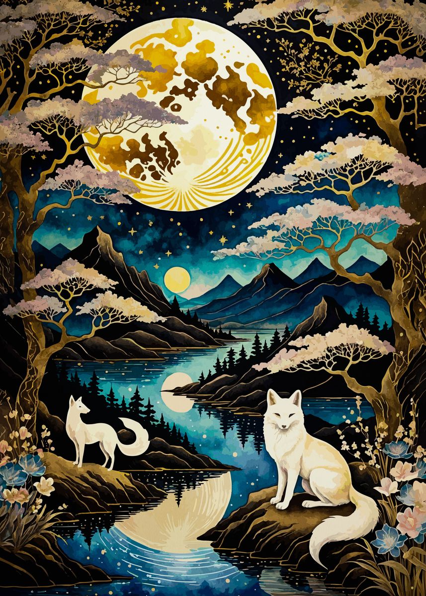'Kitsune Fox Japan' Poster, picture, metal print, paint by Japanc Apula ...