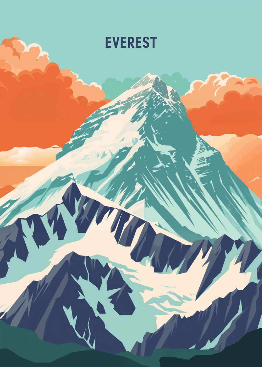 'Everest Majesty' Poster, picture, metal print, paint by Powerful Words ...