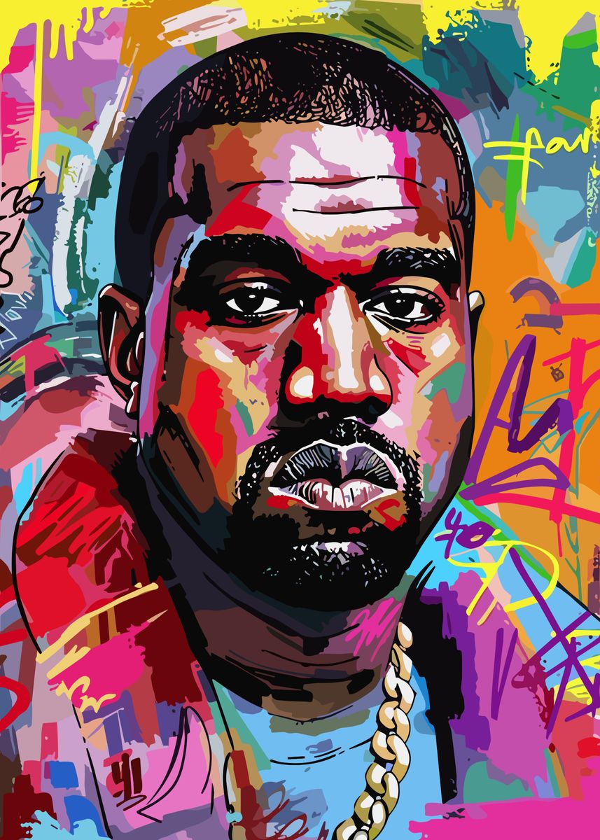 'Kanye West' Poster, picture, metal print, paint by Artistic Vibes ...