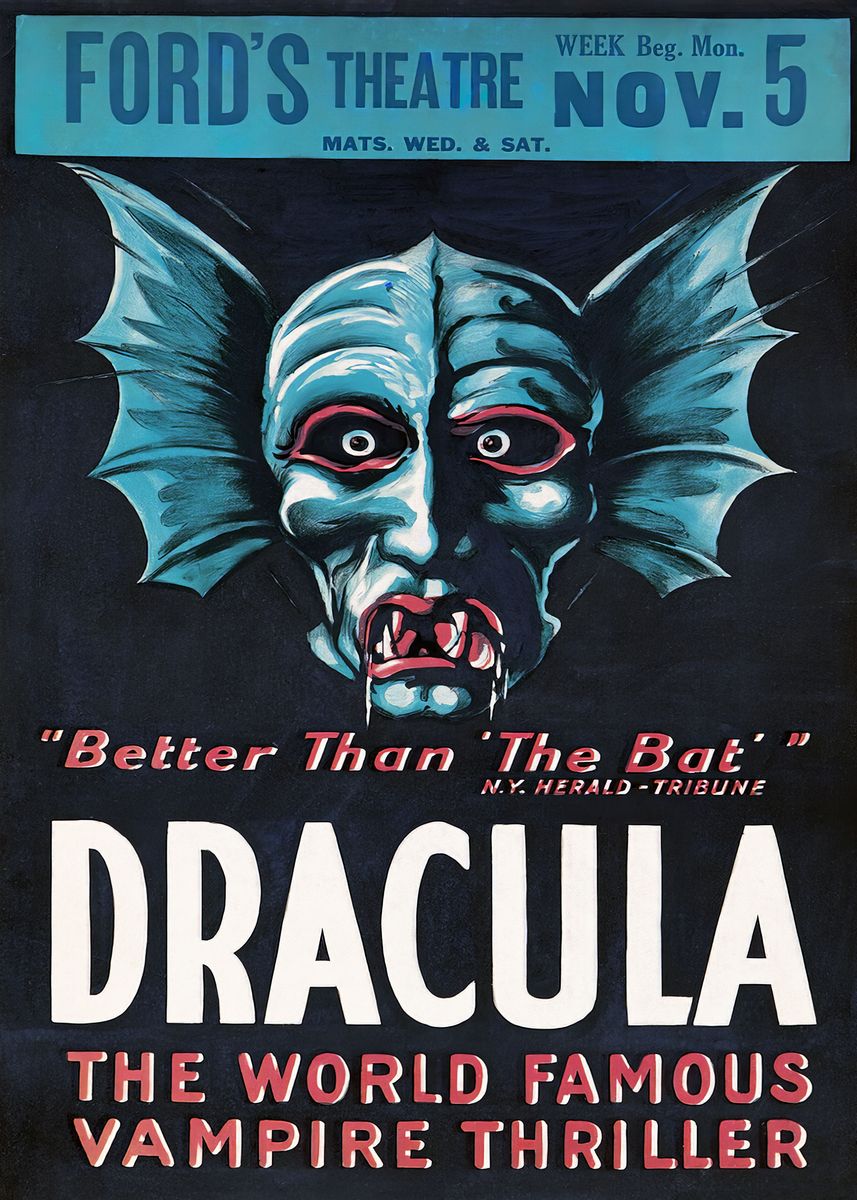 'Vintage Dracula Poster' Poster, picture, metal print, paint by Steel ...