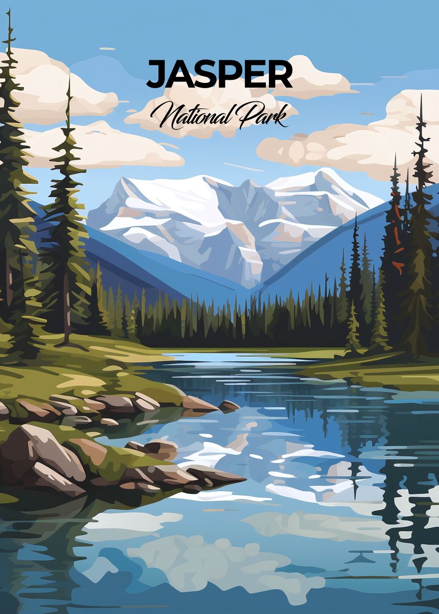 'Jasper National Park' Poster, picture, metal print, paint by ...