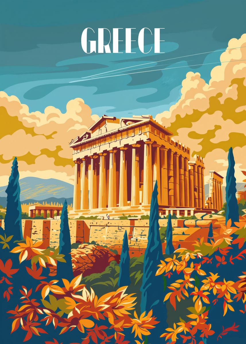 'Ancient Greece Glory' Poster, picture, metal print, paint by Powerful ...