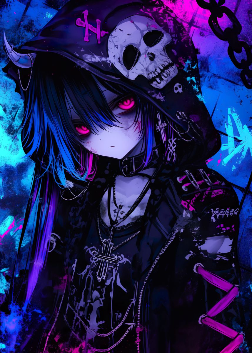 'Gothic Demon Girl' Poster, picture, metal print, paint by ...