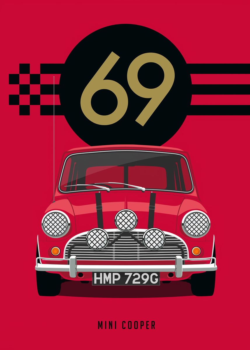 'mini cooper' Poster, picture, metal print, paint by seled seled | Displate