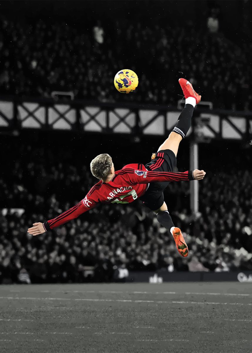 'Garnacho Goal' Poster, picture, metal print, paint by surya dossantos ...