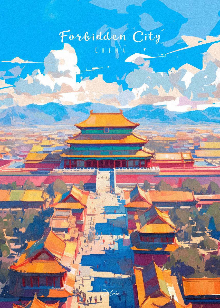 'Forbidden City A Glimpse ' Poster, picture, metal print, paint by ...