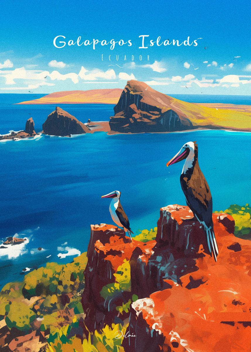 'Galapagos Islands Explore' Poster, picture, metal print, paint by ...