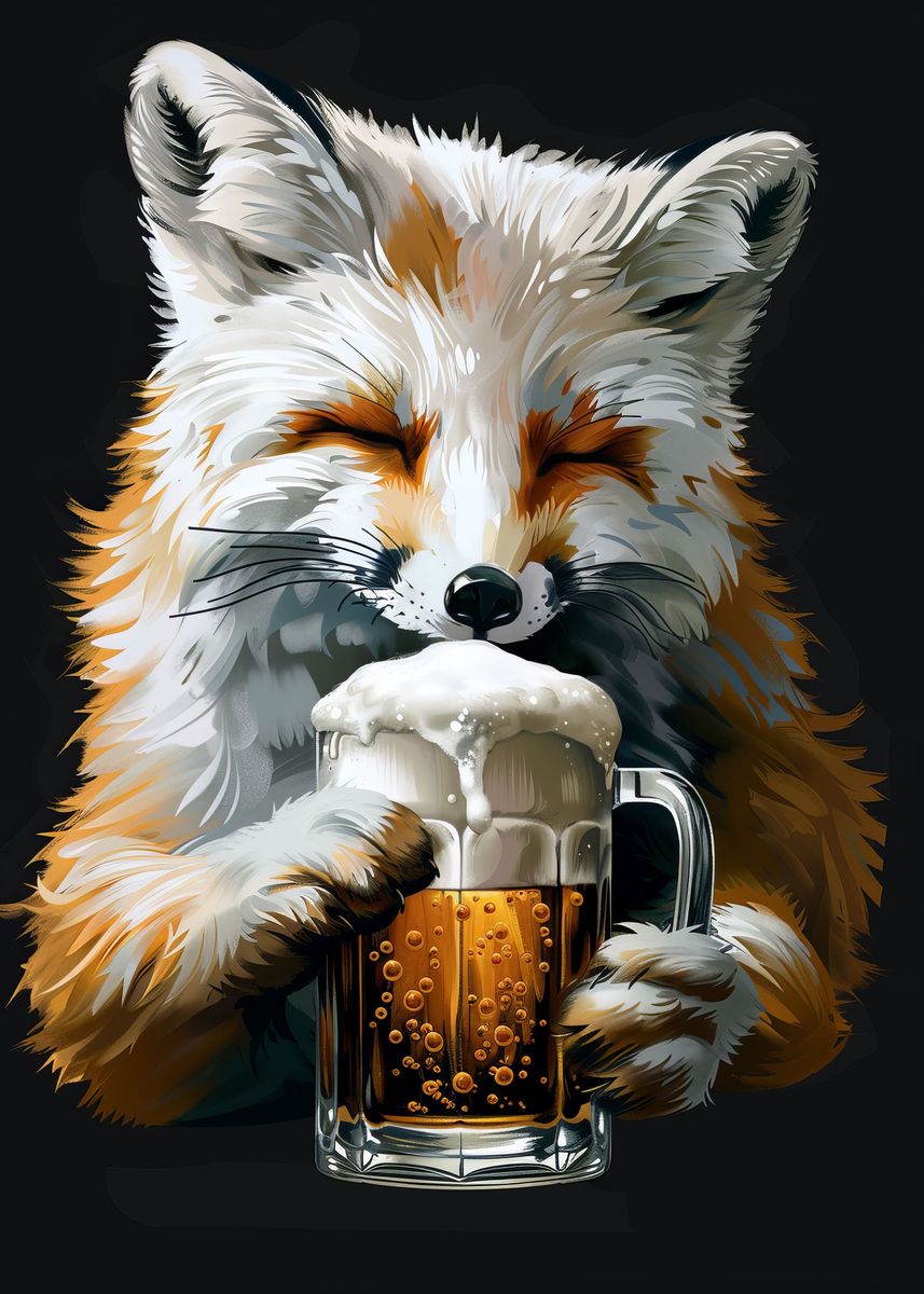 'Arctic Fox Beer' Poster, picture, metal print, paint by Henning ...