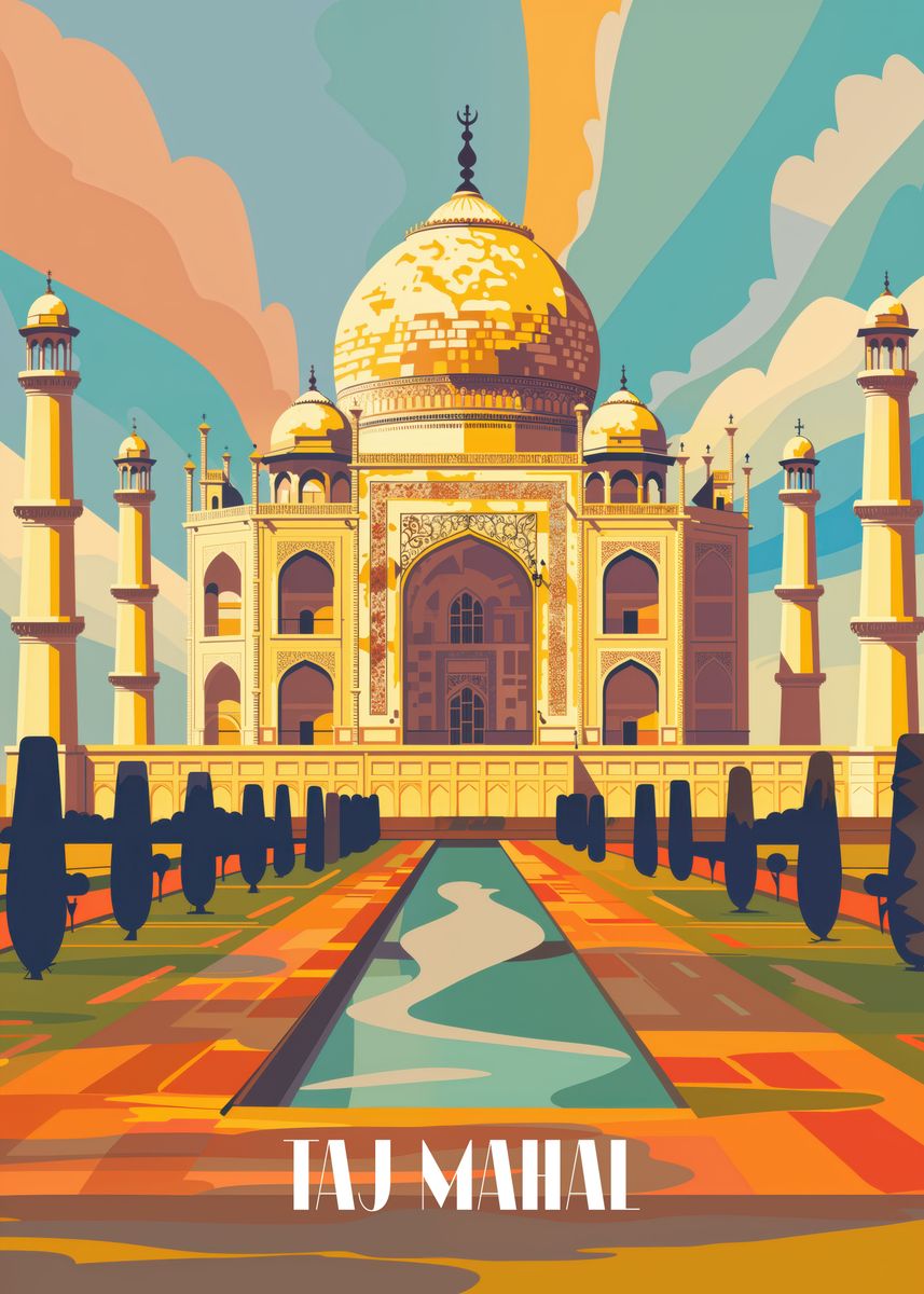'Majestic Taj Mahal' Poster, picture, metal print, paint by Powerful ...