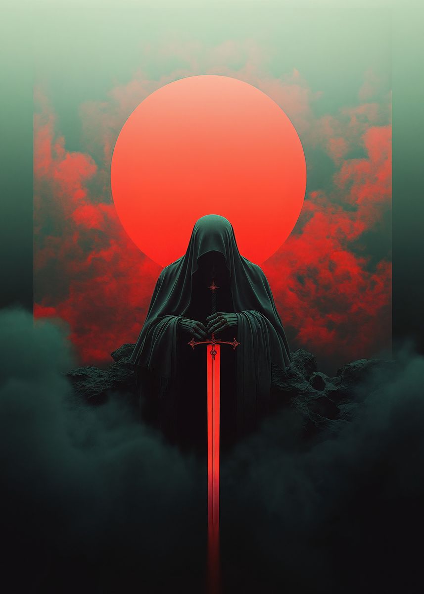'Veiled Eclipse' Poster, picture, metal print, paint by PMVisual | Displate