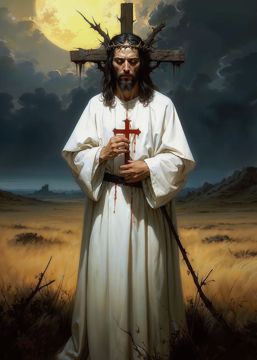 'Jesus' Poster, picture, metal print, paint by Alice White Milano ...