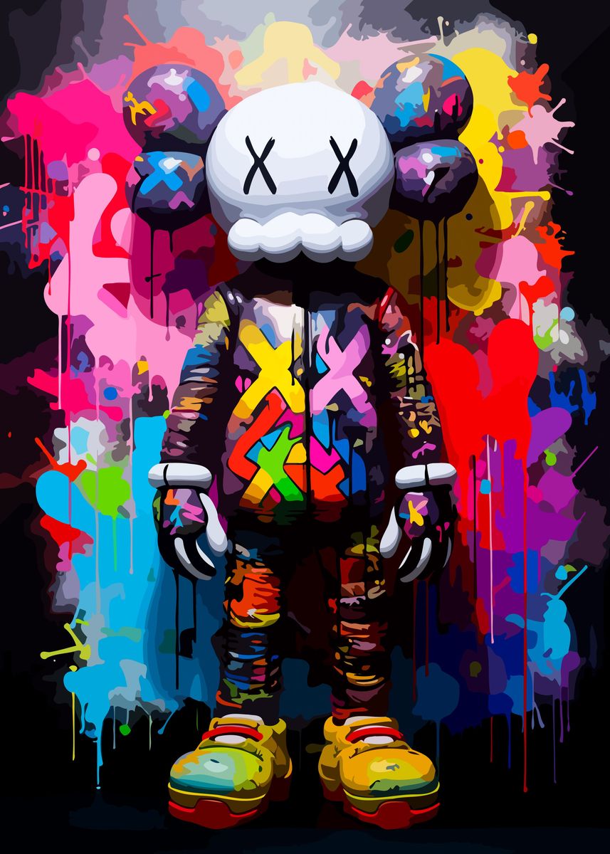'Kaws Painting' Poster, picture, metal print, paint by BB Creative ...