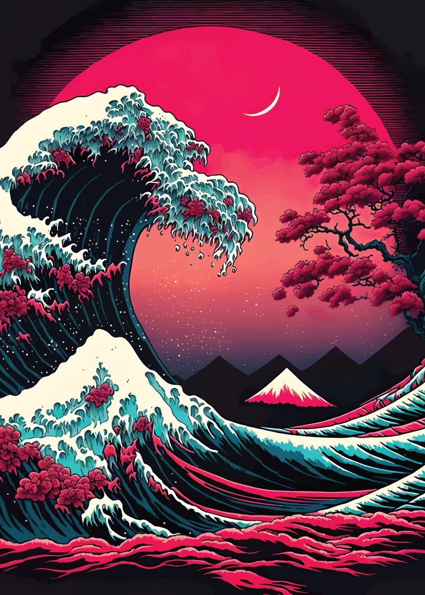 'The Great Wave' Poster, picture, metal print, paint by zuhaib hashim ...