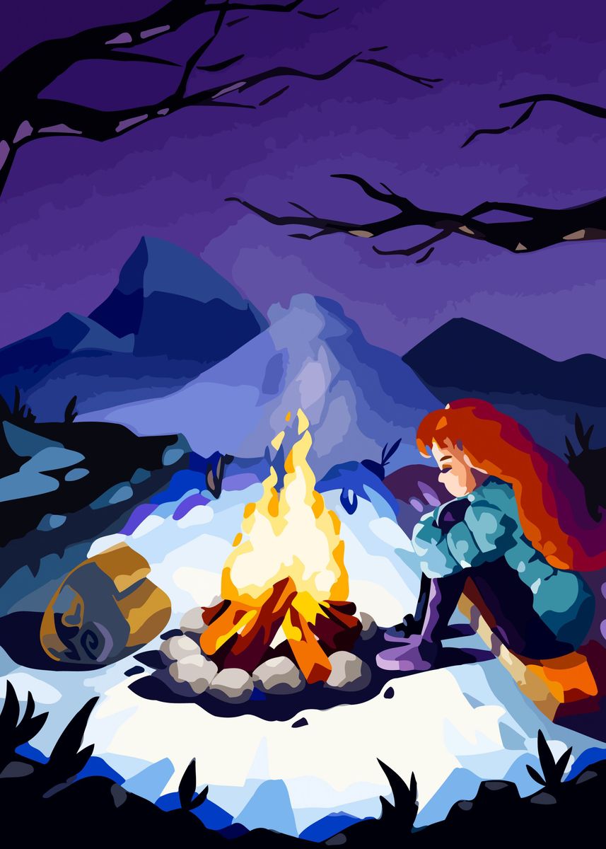 'Celeste Bonfire Game' Poster, picture, metal print, paint by Avoudyn ...