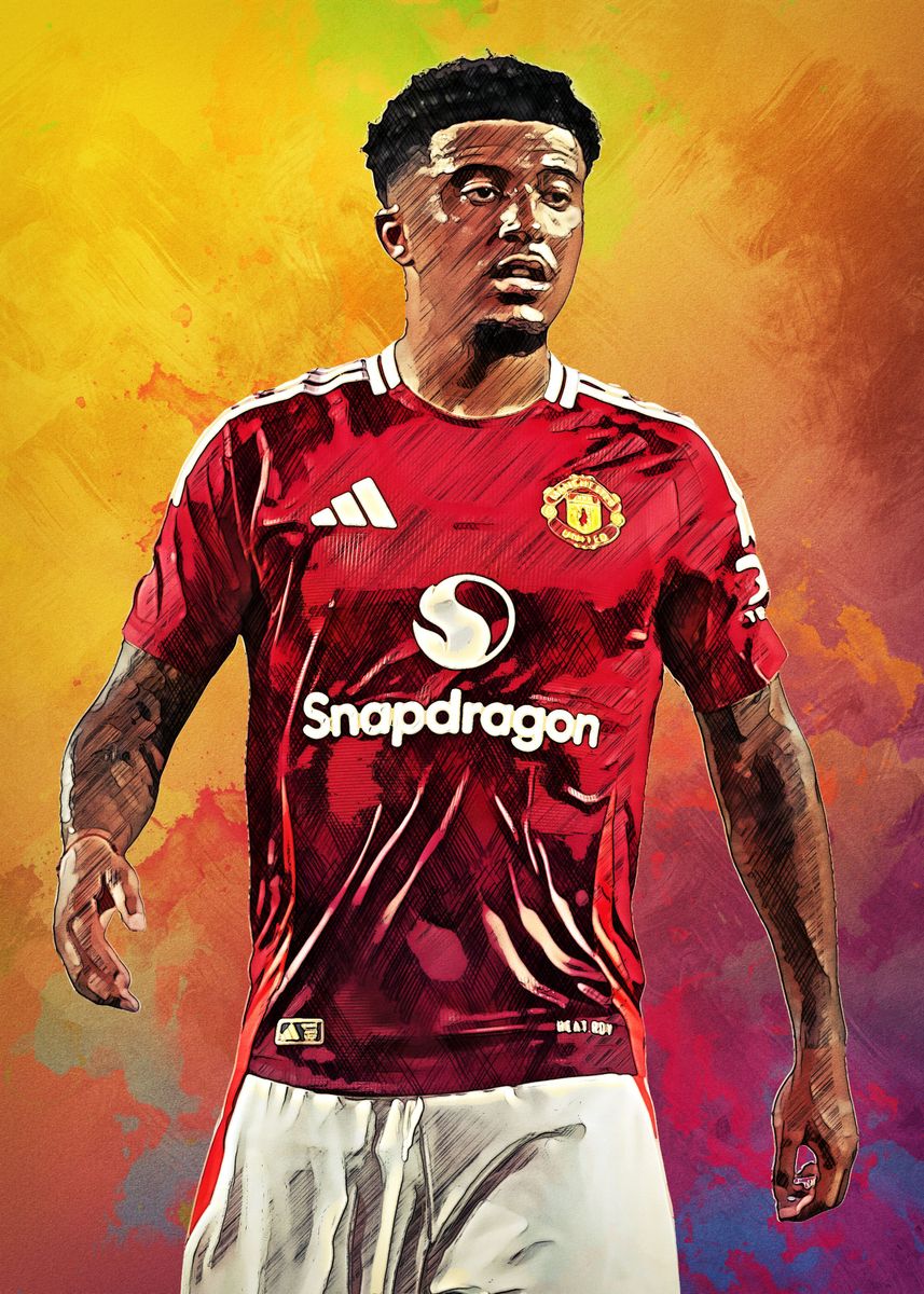 'Jadon Sancho' Poster, picture, metal print, paint by HildaWarren ...