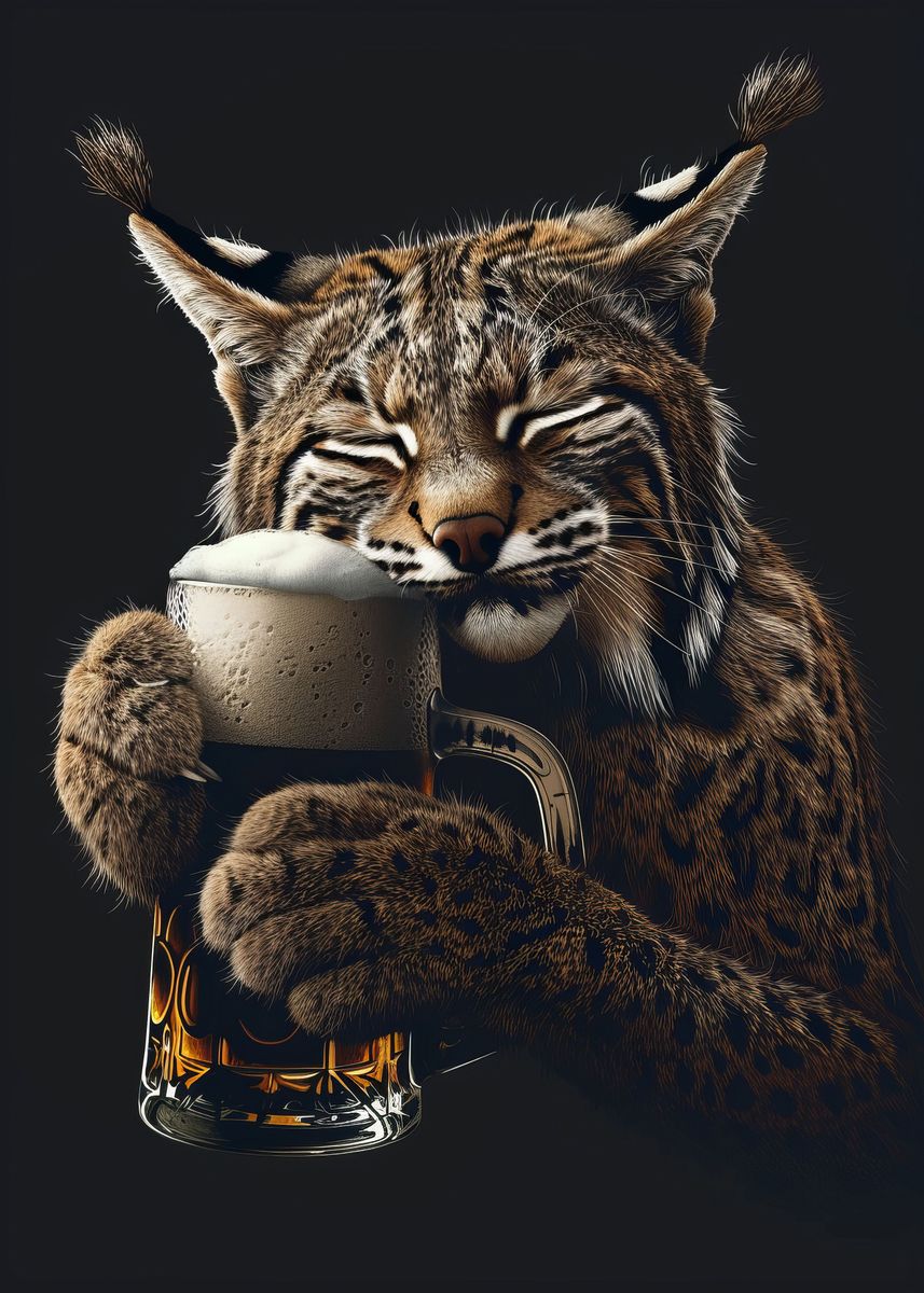 'Bobcat Beer' Poster, picture, metal print, paint by Henning Seiffert ...