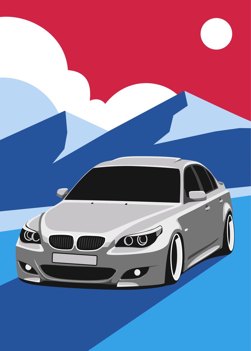 'BMW E60' Poster, picture, metal print, paint by Muezzahero | Displate