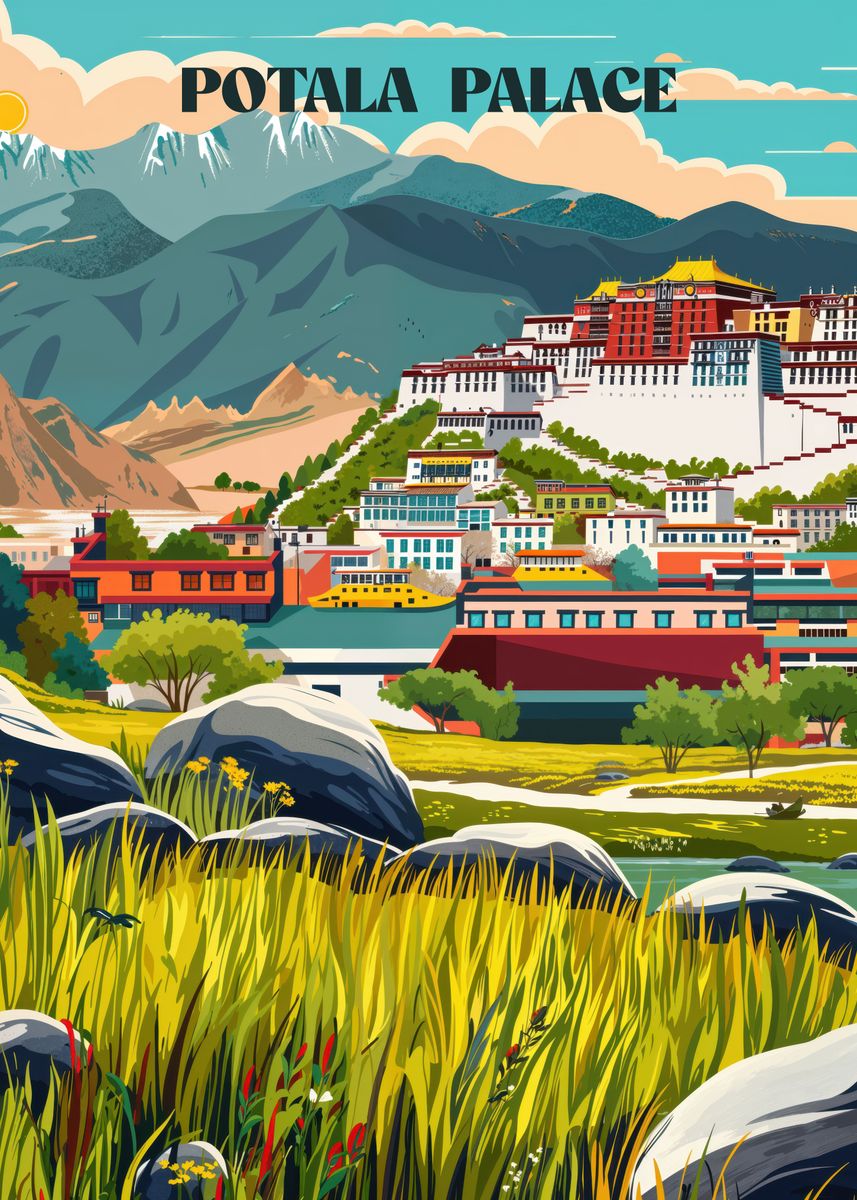 'Majestic Potala' Poster, picture, metal print, paint by Powerful Words ...