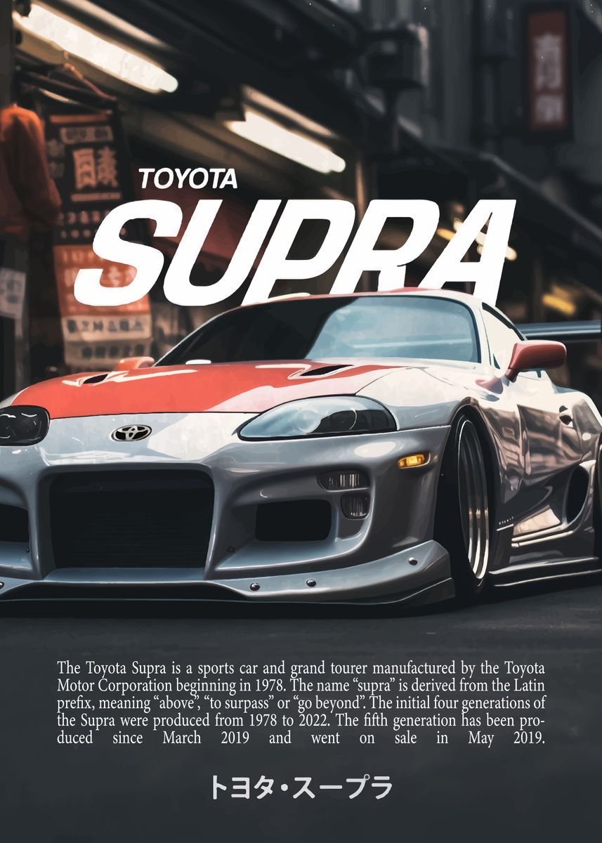 'Toyota Supra' Poster, picture, metal print, paint by Alex Morgan ...