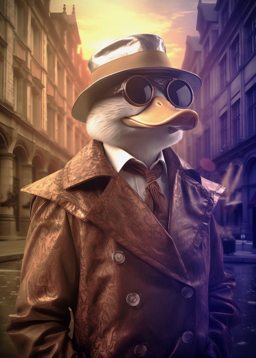 'Retro Duck Vintage Funny' Poster, picture, metal print, paint by ...