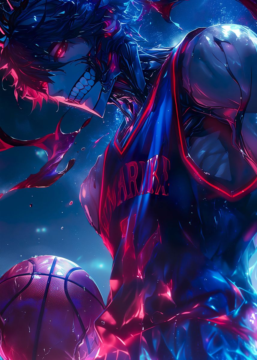 'Basketball Anime Boy' Poster, picture, metal print, paint by ...