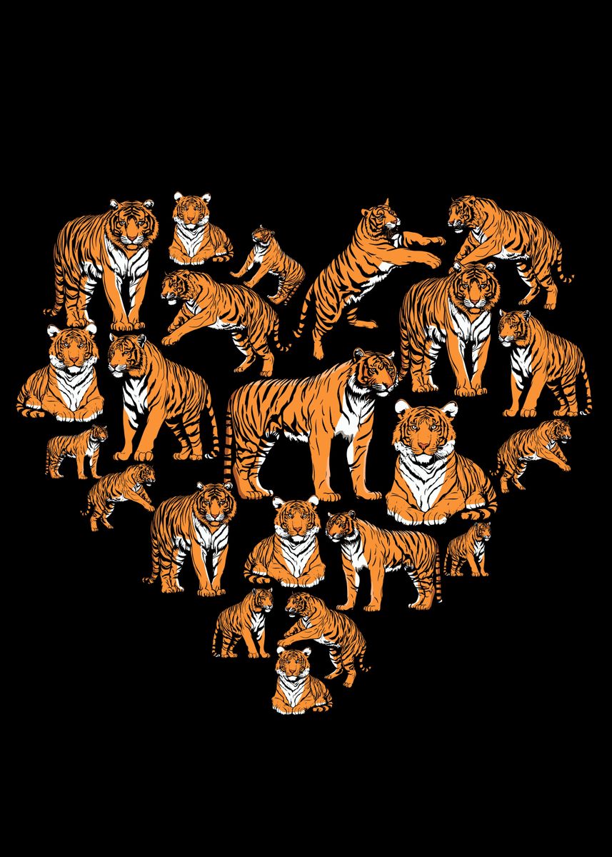 'Tiger Lover Kids Wildcat' Poster, picture, metal print, paint by PangolinArts | Displate