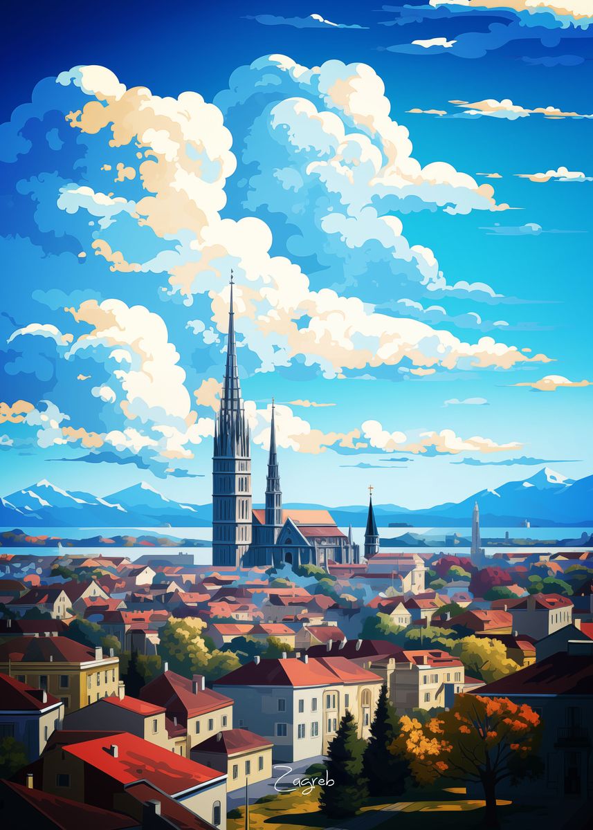 'Zagreb Oil Painting' Poster, picture, metal print, paint by Mehdi ...