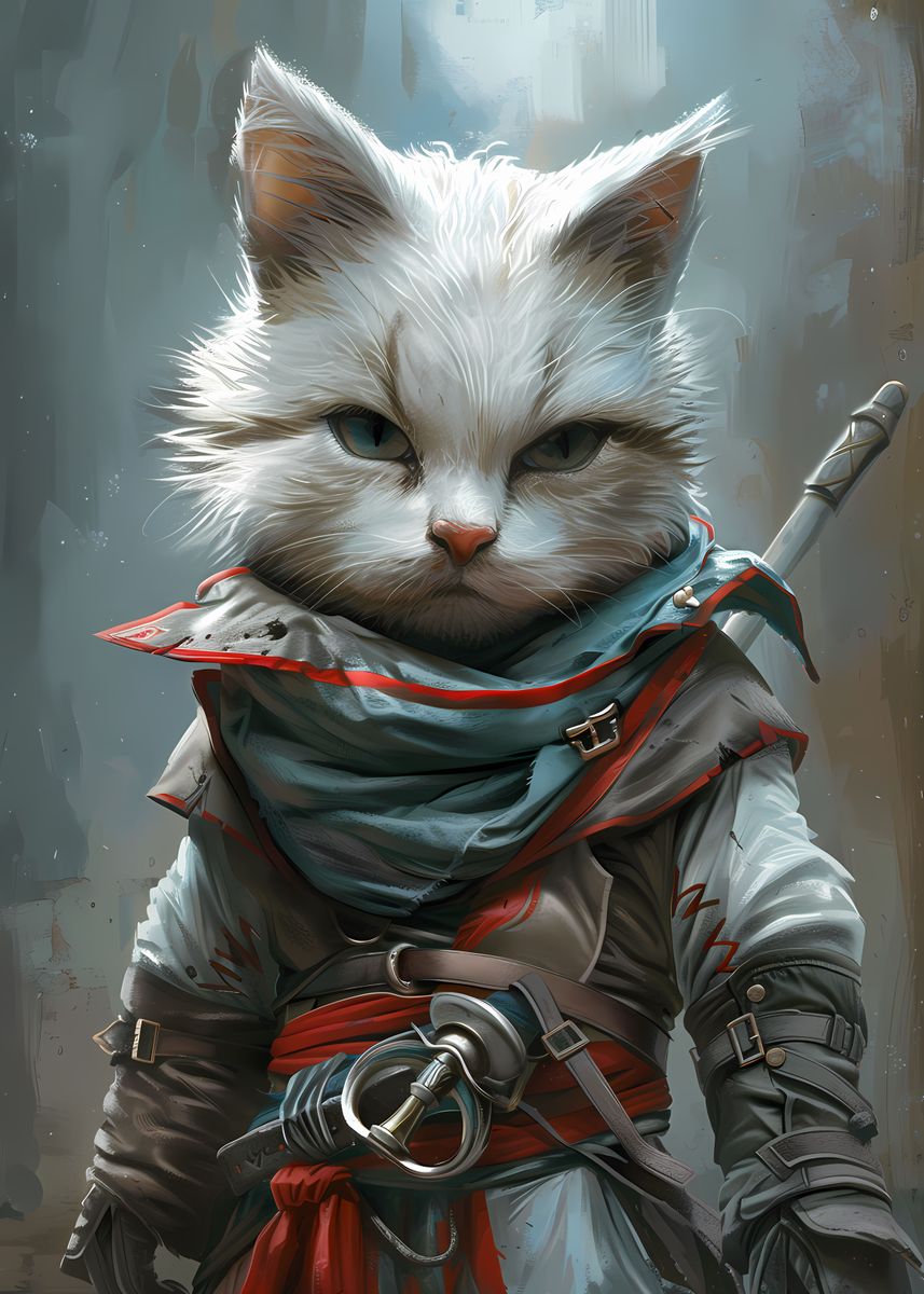 'Cute Assassins Cat' Poster, picture, metal print, paint by Autophil ...