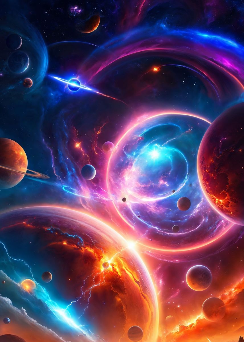 'Cosmic Storm' Poster, picture, metal print, paint by City Map Art ...