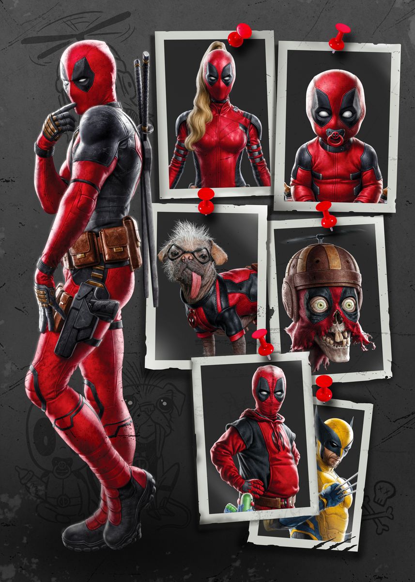 'Deadpool Family Album' Poster, picture, metal print, paint by Marvel ...