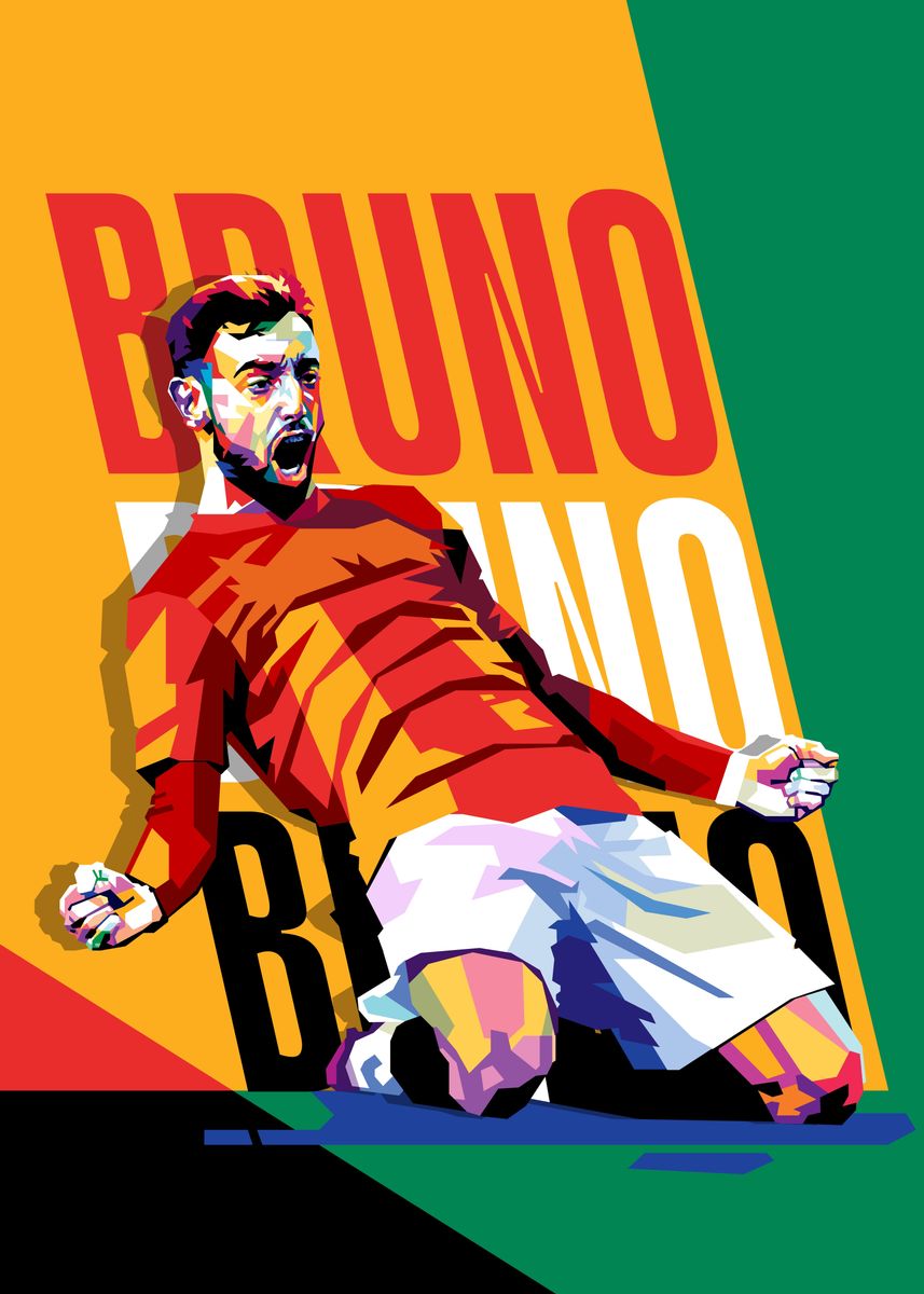 'Bruno in Red' Poster, picture, metal print, paint by RJWLTG | Displate