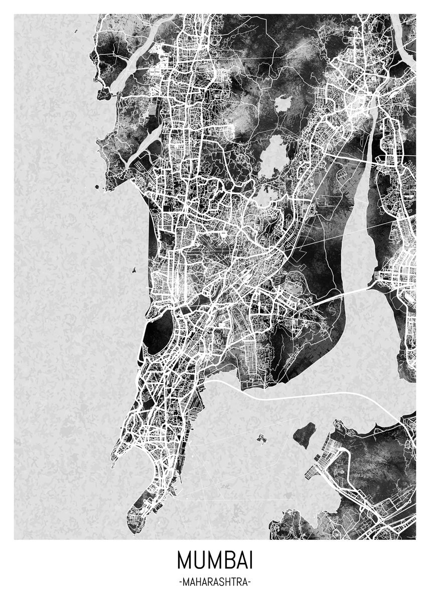 'Mumbai Maharashtra Map' Poster, picture, metal print, paint by Towseef ...