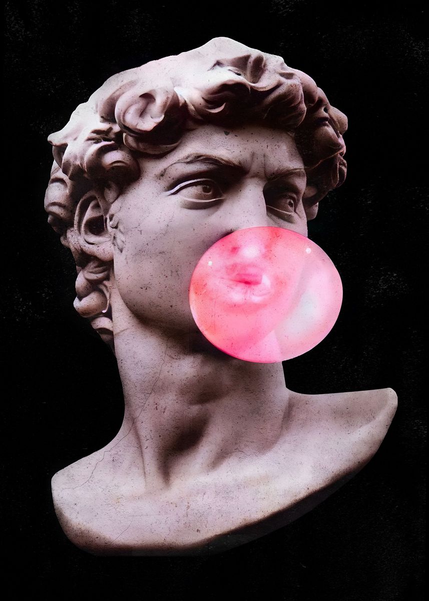 'David Chewing Gum Popart' Poster, picture, metal print, paint by Uber ...